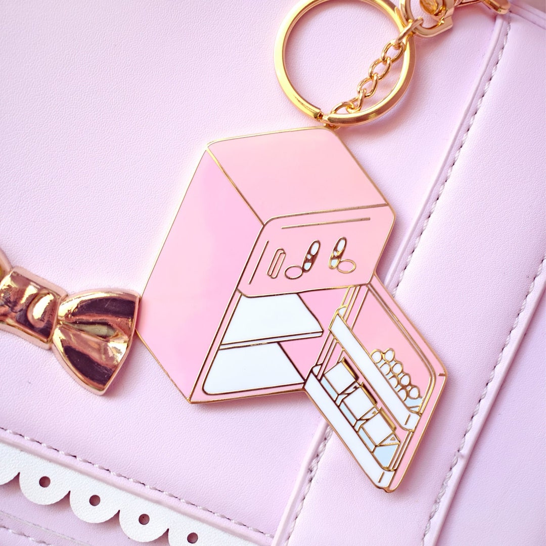 Poyo Fridge Enamel Bag Charm | Large Deluxe Keychain or Purse Bag Charm ...