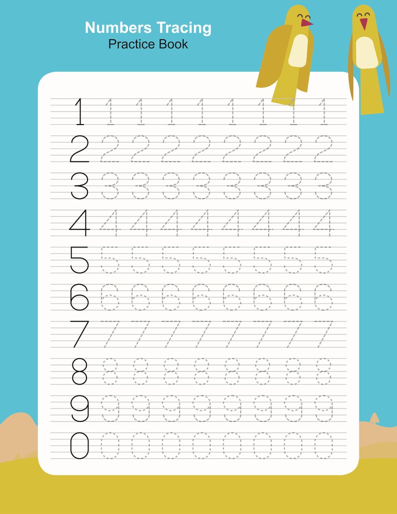 Numbers Tracing Book - Etsy
