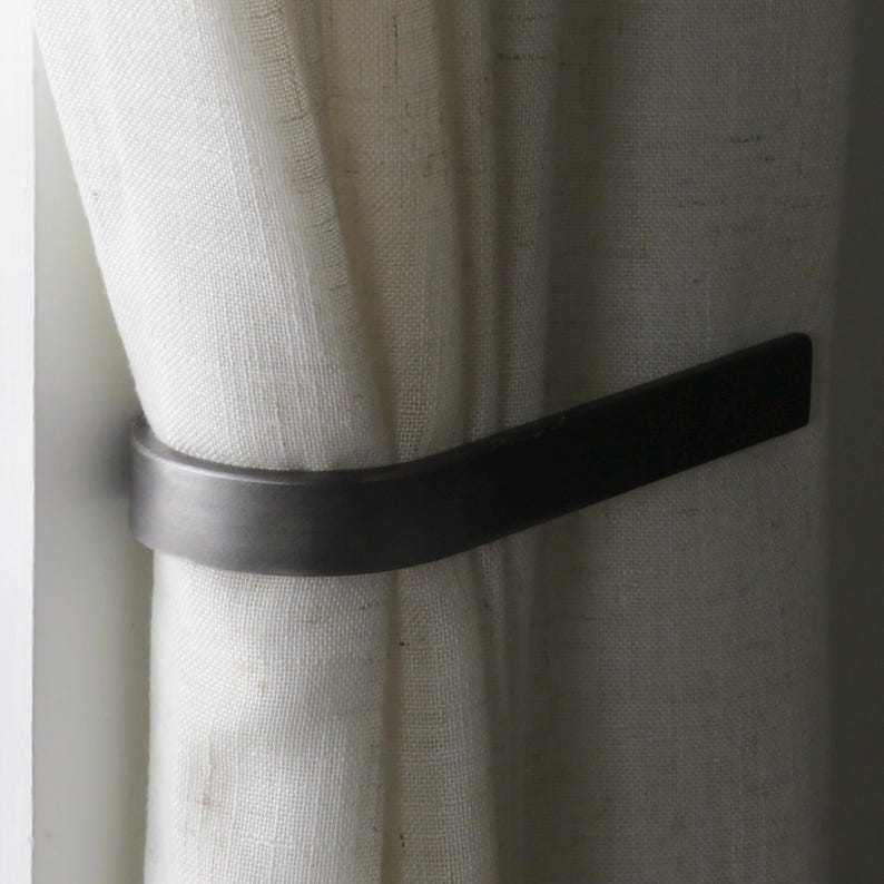 Hand-forged Iron Curtain Tie Back – Rustic & Modern Drapery Holdbacks ...