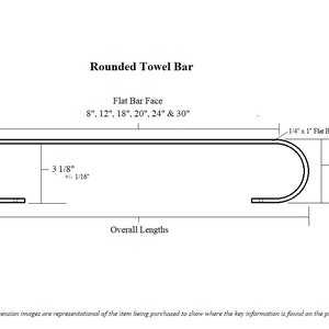 Rounded Towel Bar - Hand Forged Steel Towel Bar - Several Sizes to ...