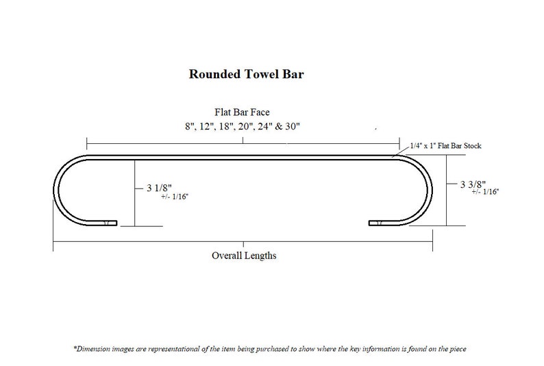 Rounded Towel Bar - Hand Forged Steel Towel Bar - Several Sizes to ...
