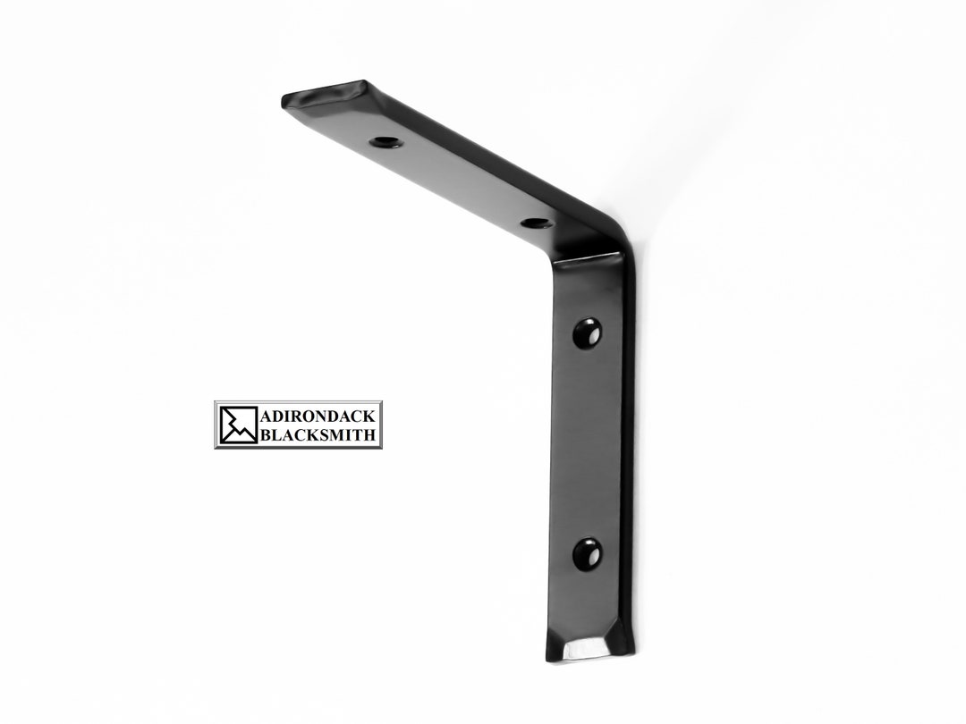 Ausable l Shelf Brackets 1 Wide Hand Forged Industrial Bracket 3.5 12 ...