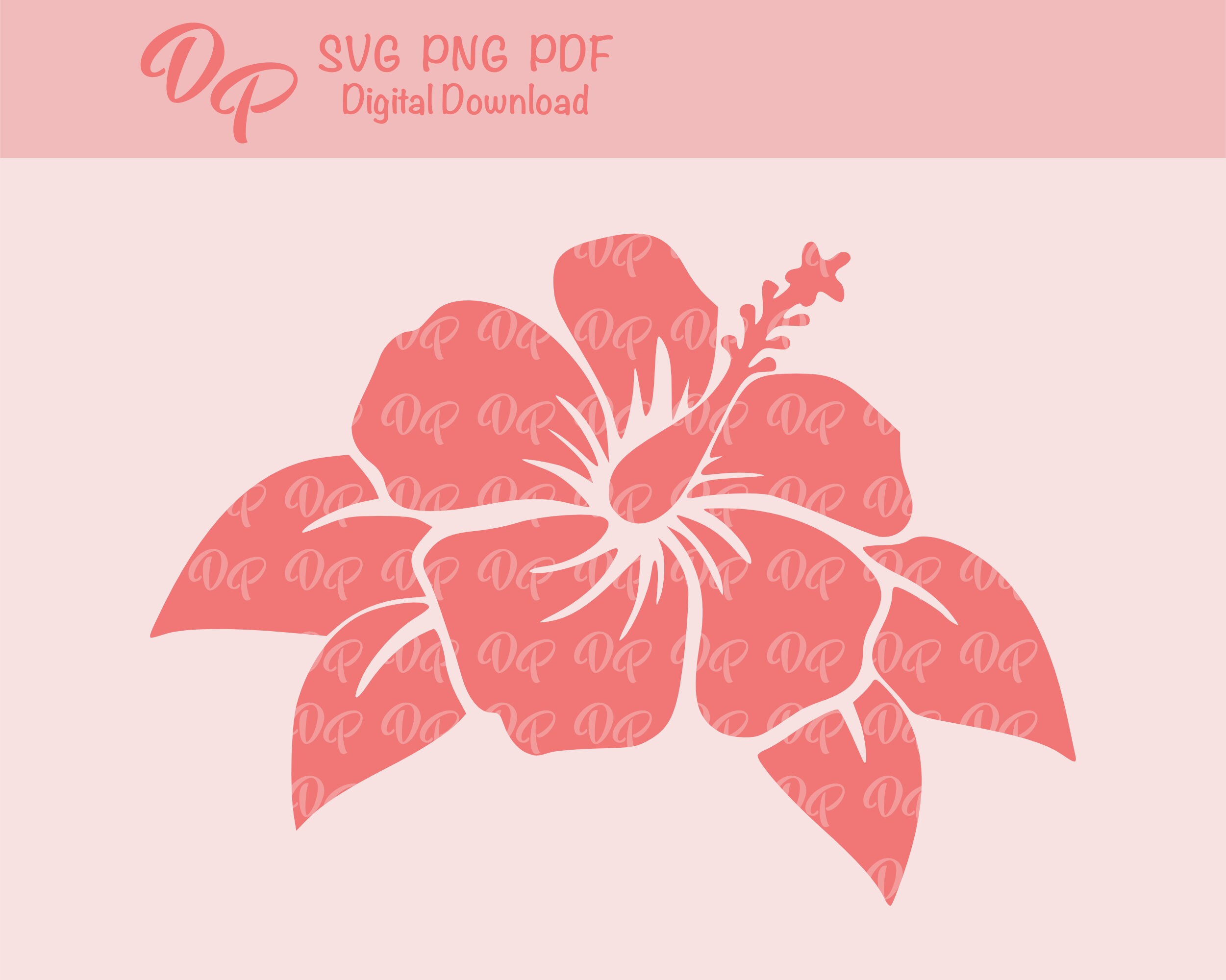 Hibiscus SVG DP358 Beach Tropical Flower PNG PDF | Etsy