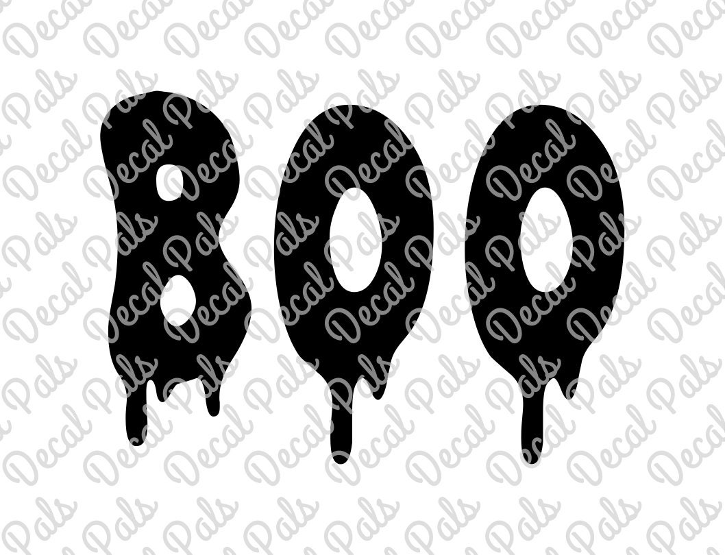 BOO with Dripping Letters DP99-0160 Halloween cut design | Etsy
