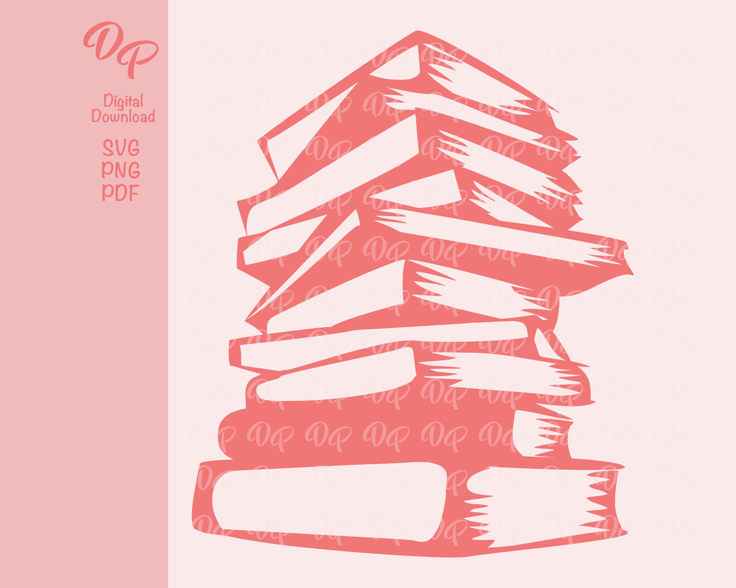 Stack of Books SVG DP350 PNG Teacher School Reading - Etsy