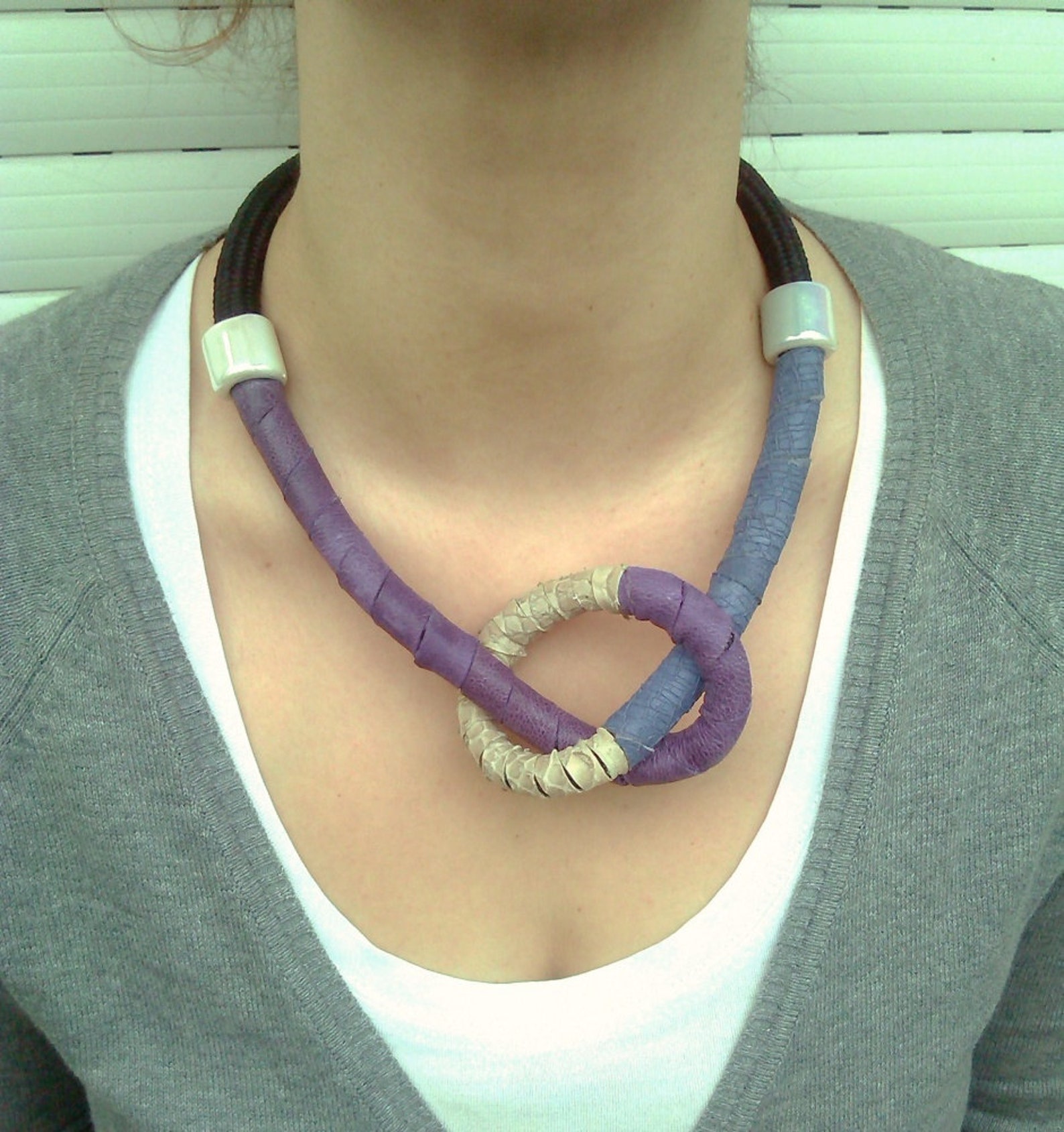 Rope Knot Leather Necklac Colorful Rope Necklace Tribal Knot - Etsy