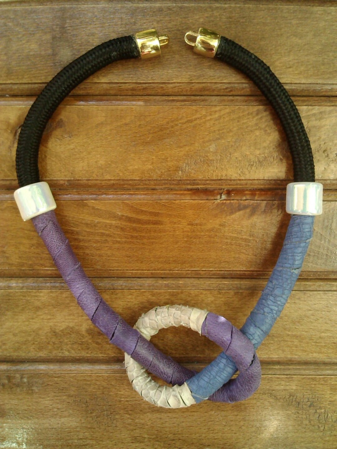 Rope Knot Leather Necklac, Colorful Rope Necklace, Tribal Knot Necklace ...