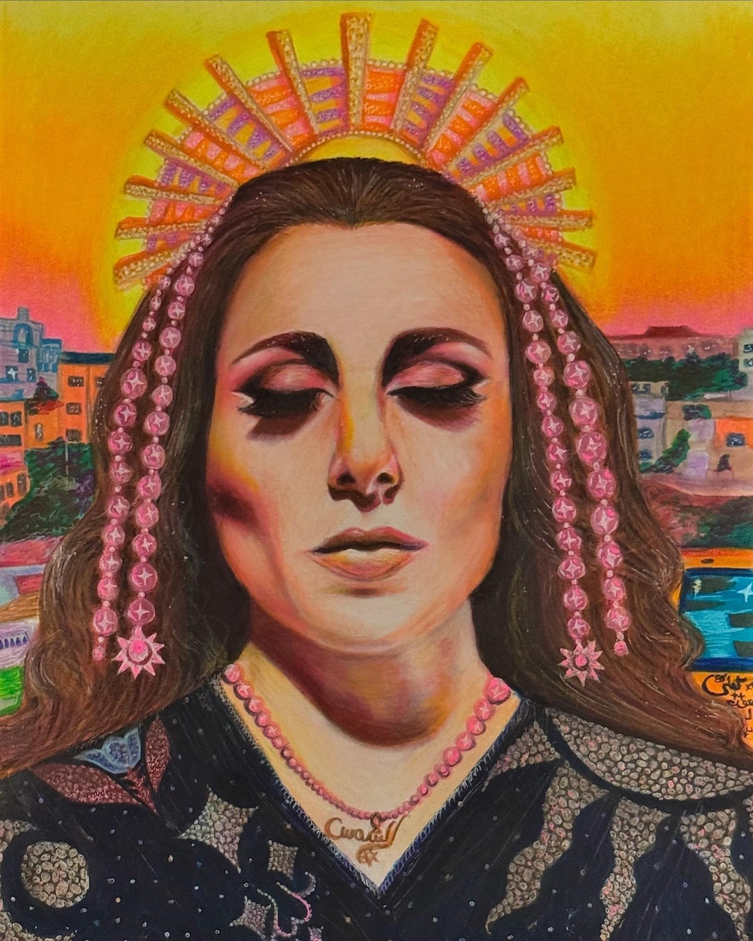 Fairuz 'sawt Al Sabah' Art Print فيروز لبنان drawing Arab Lebanon ...