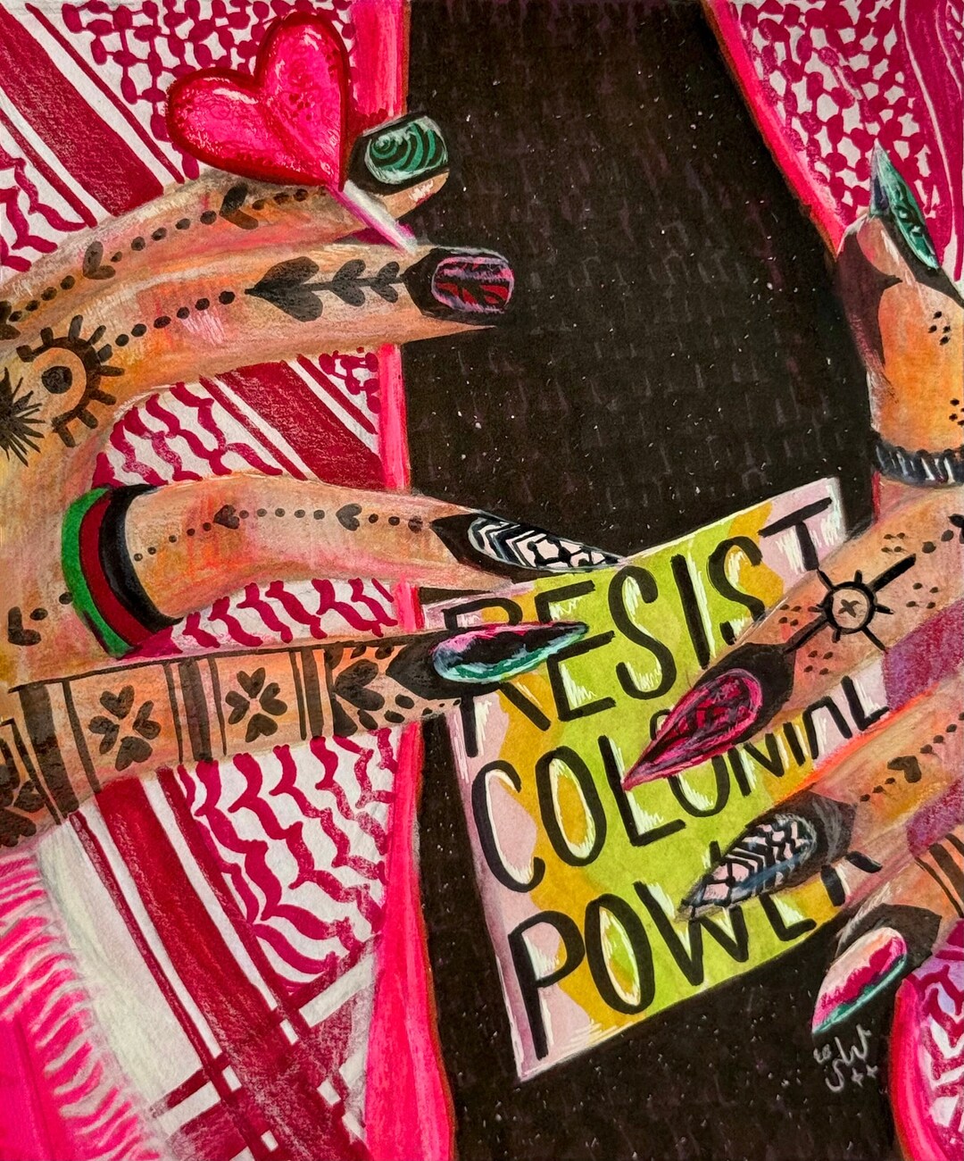 Resist - Arab Art Print (signed!) | Drawing | Resist Colonial Power ...