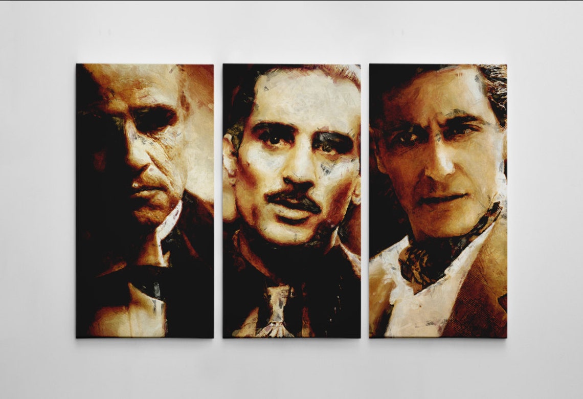 The Godfather - 3 Panel Canvas Movie Wall Art - Etsy