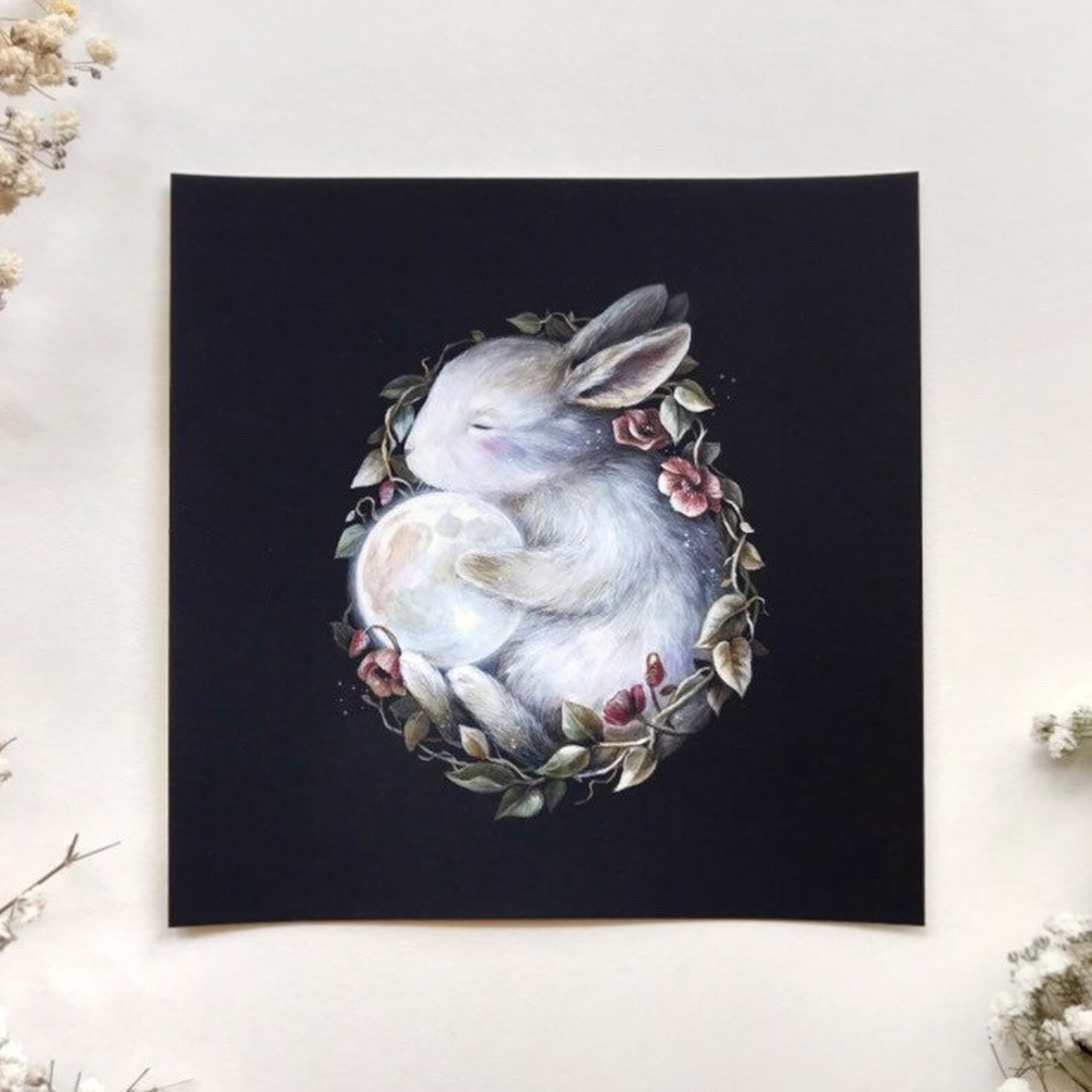 Lunar Rabbit 5x5 Fine Art Print - Etsy