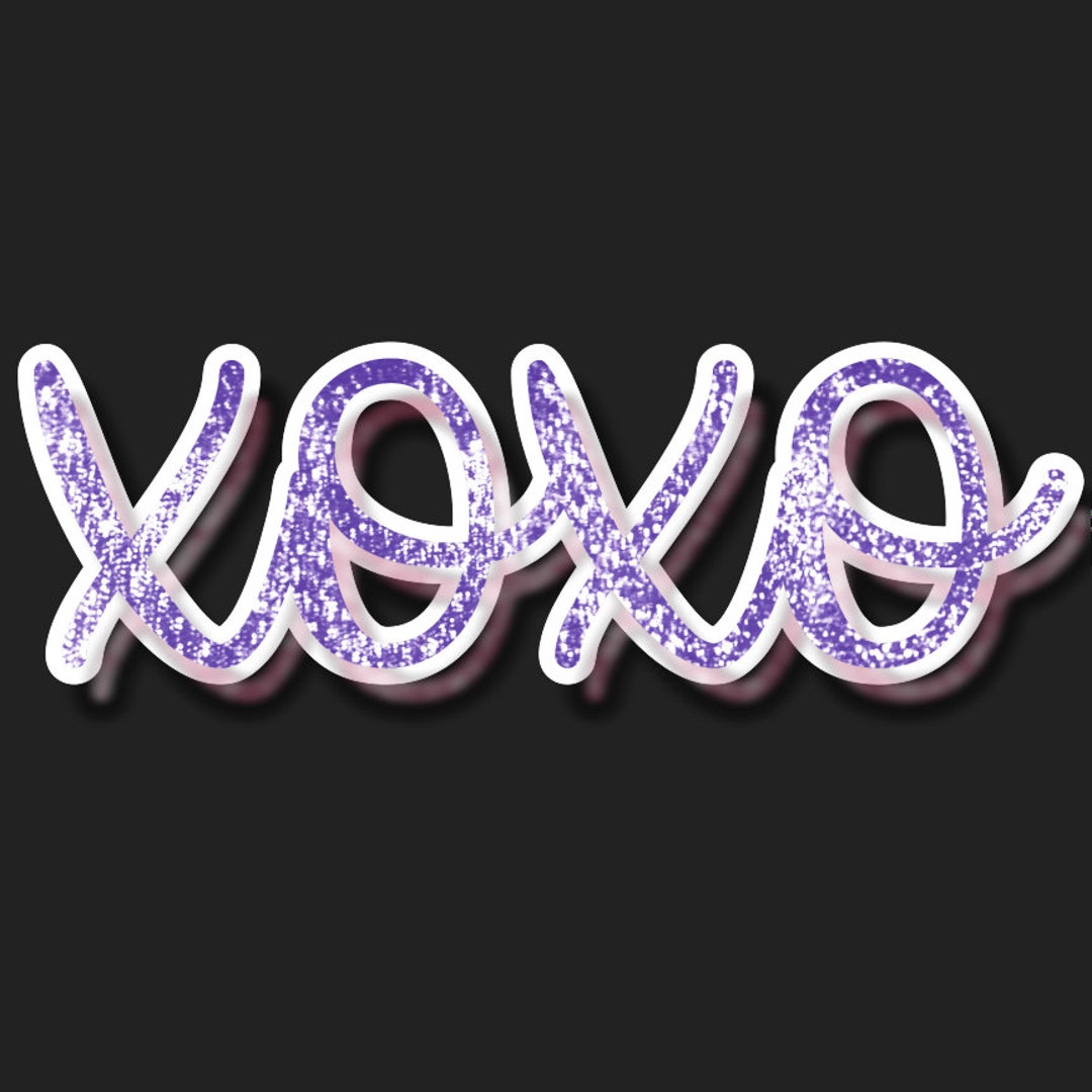 XOXO Cursive Purple Glitter Png - Etsy