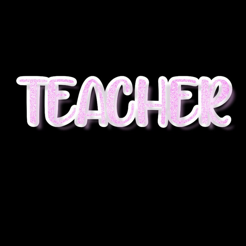 TEACHER PINK GLITTER Png - Sublimation/printable Sticker - Etsy