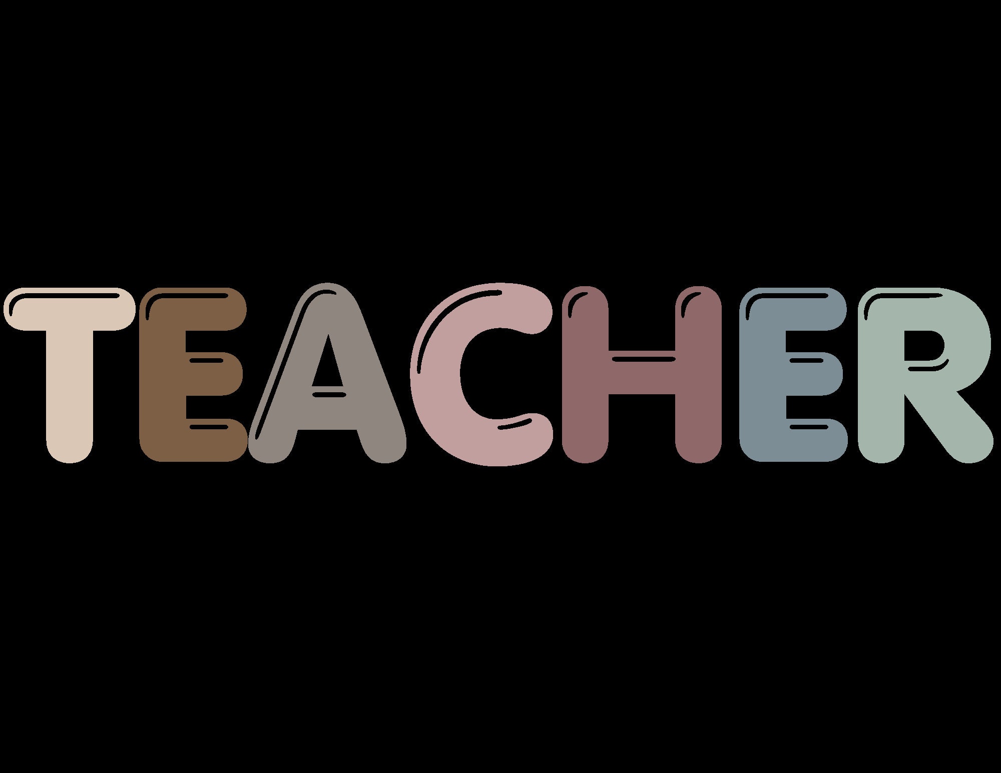 Teacher - Bubble Letters Svg - Etsy