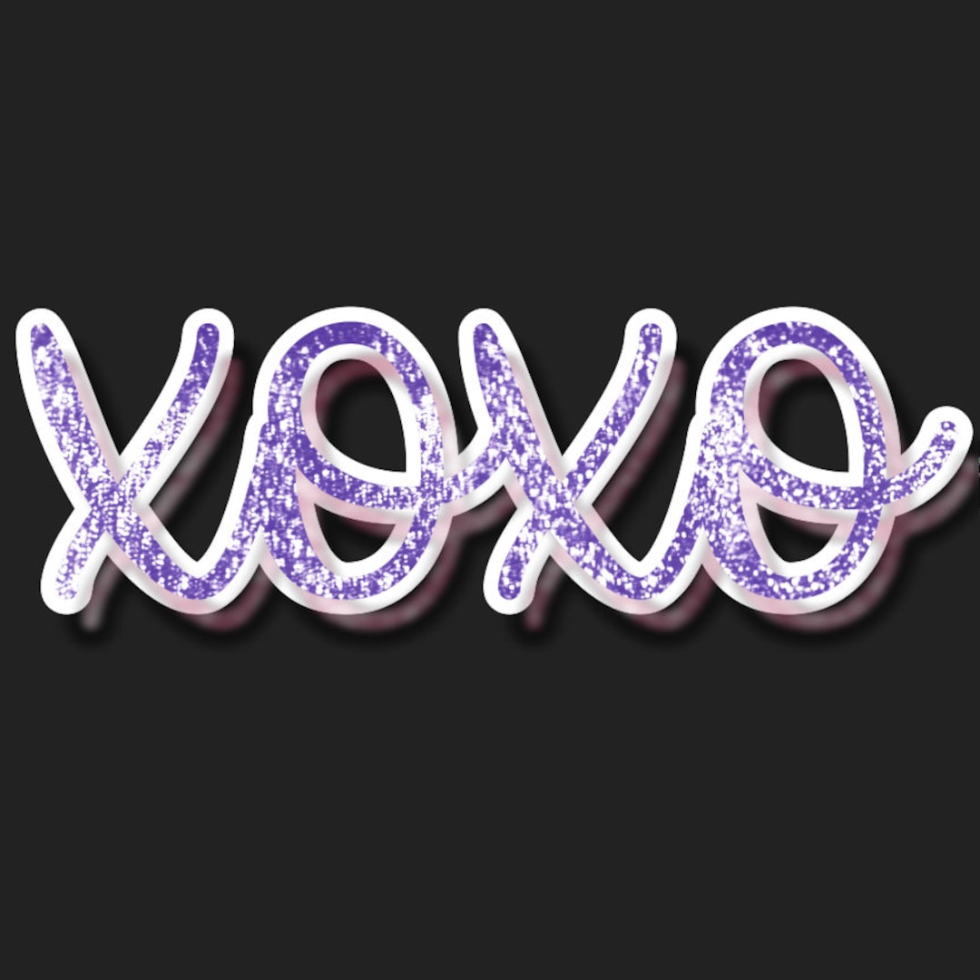 Purple Glitter XOXO Cursive Letter Png - Etsy