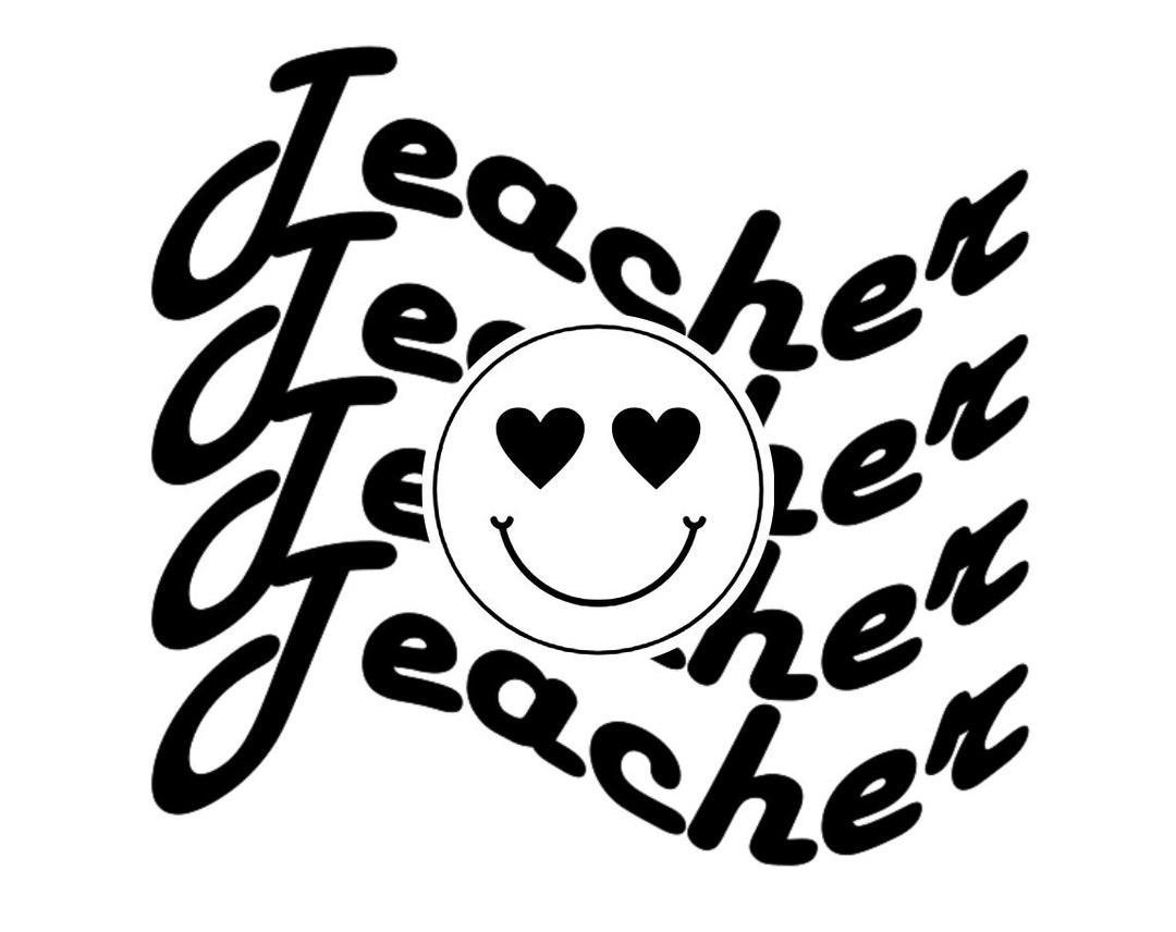 Wavey Teacher and Smiley Face - PNG/SVG - Etsy