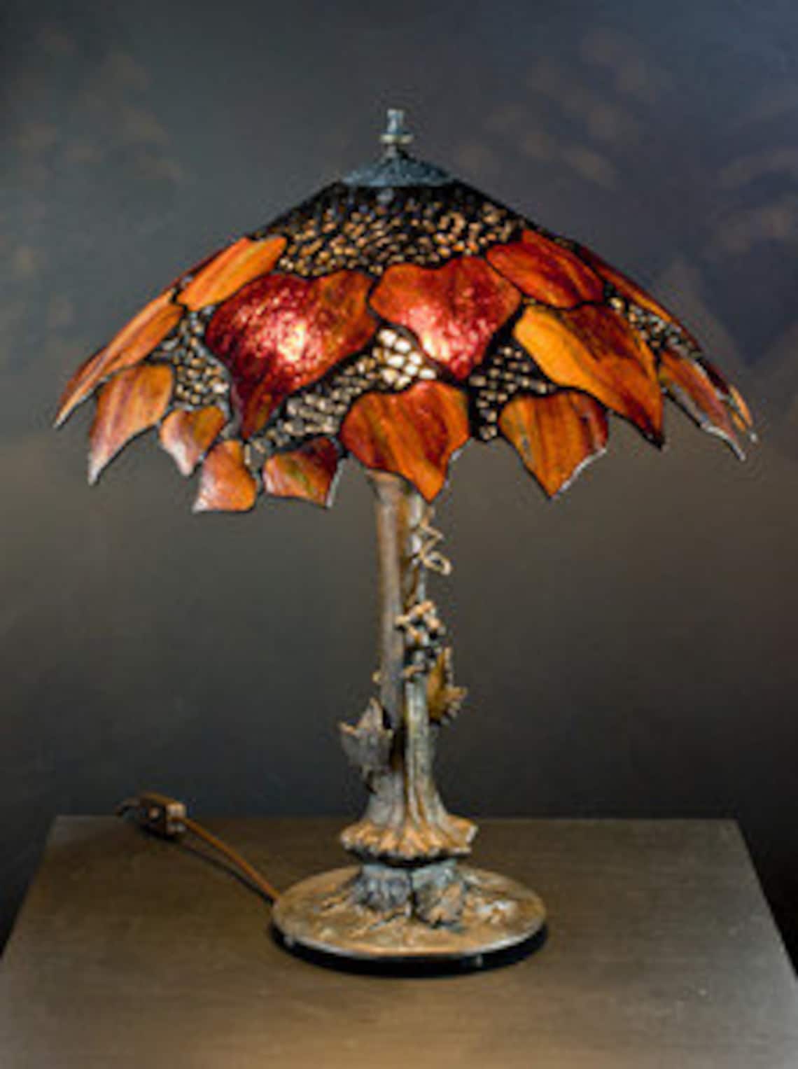 Maple Leaf, Stained Glass Lamp, Tiffany Lamp, Table Lamp, Desk Lamp ...