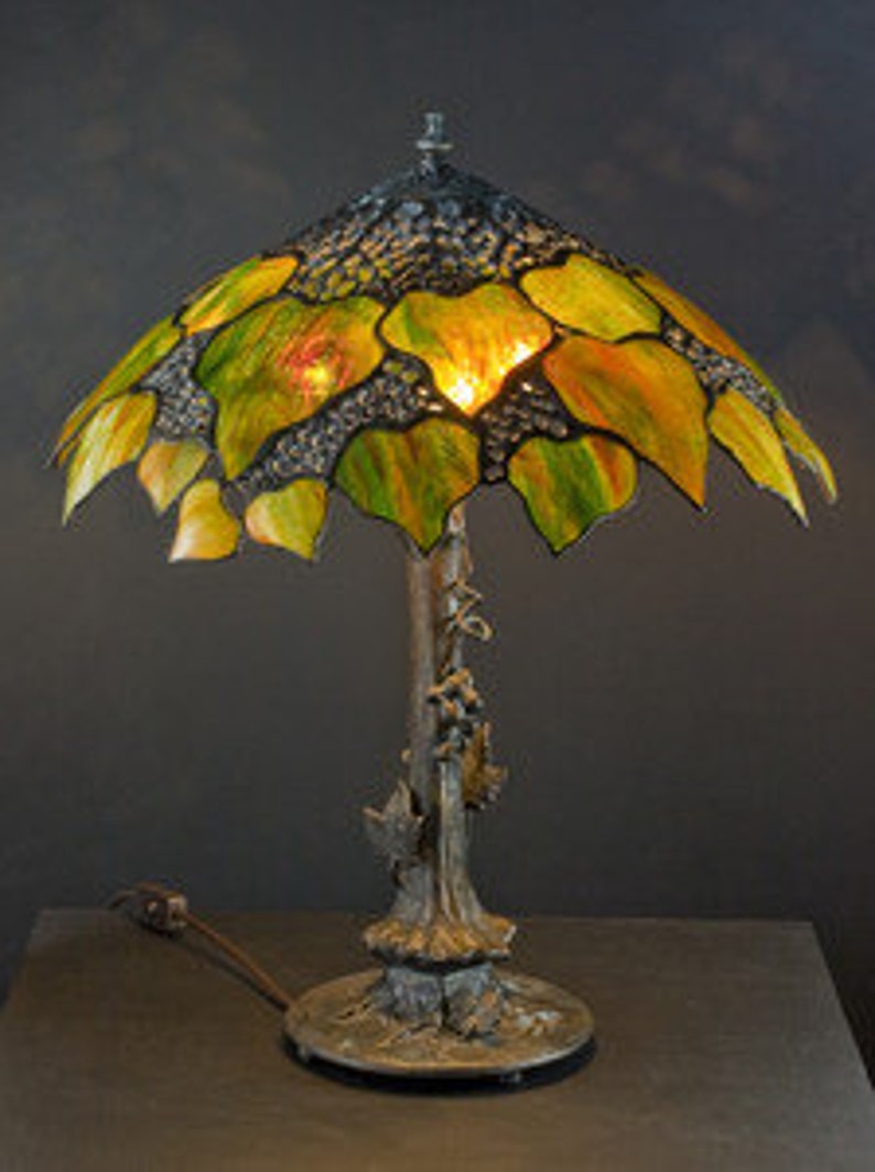 Maple Leaf, Stained Glass Lamp, Tiffany Lamp, Table Lamp, Desk Lamp ...