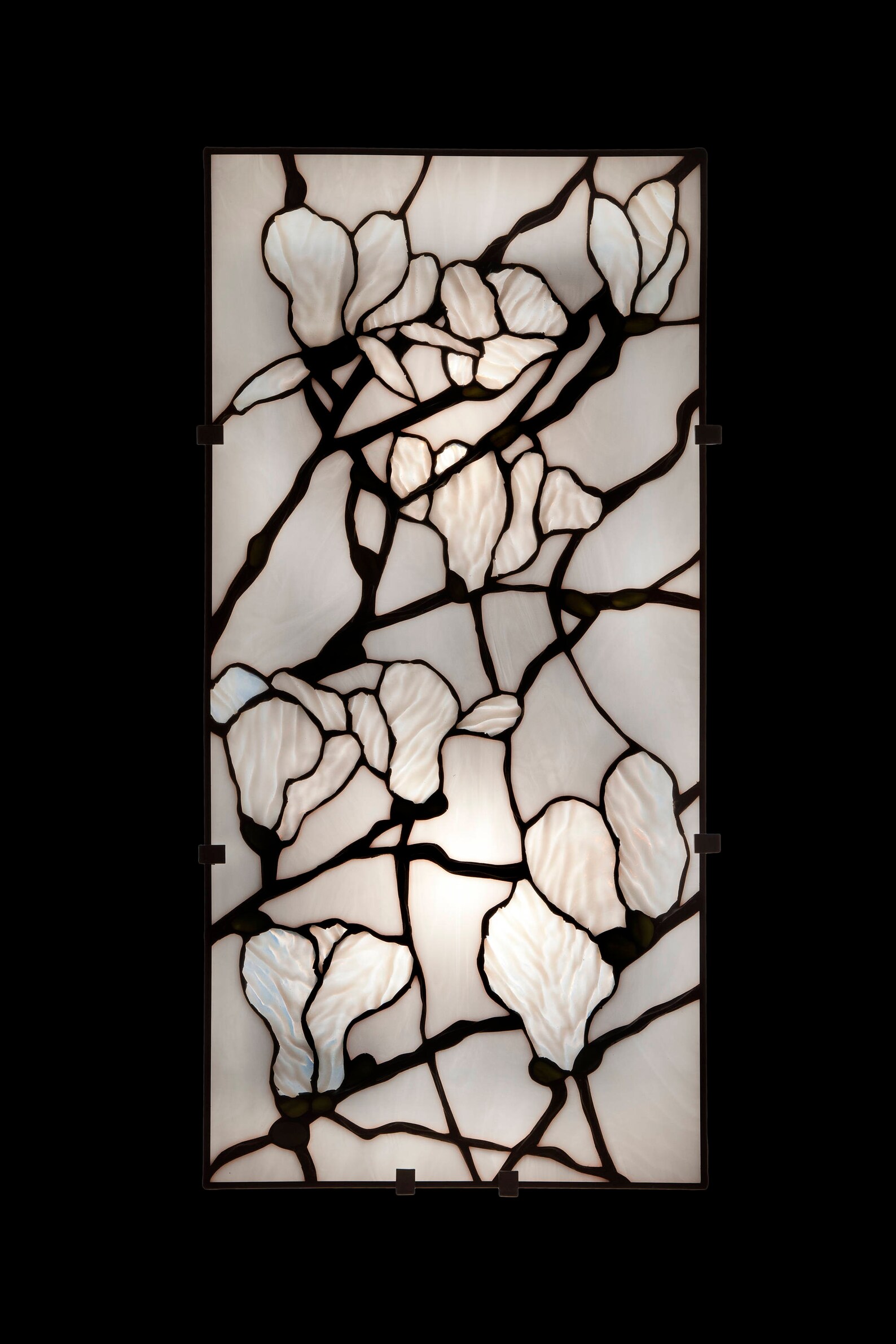 Magnolia Stained Glass, Wall Sconce, Wall Lamp, Stained Glass Panel ...