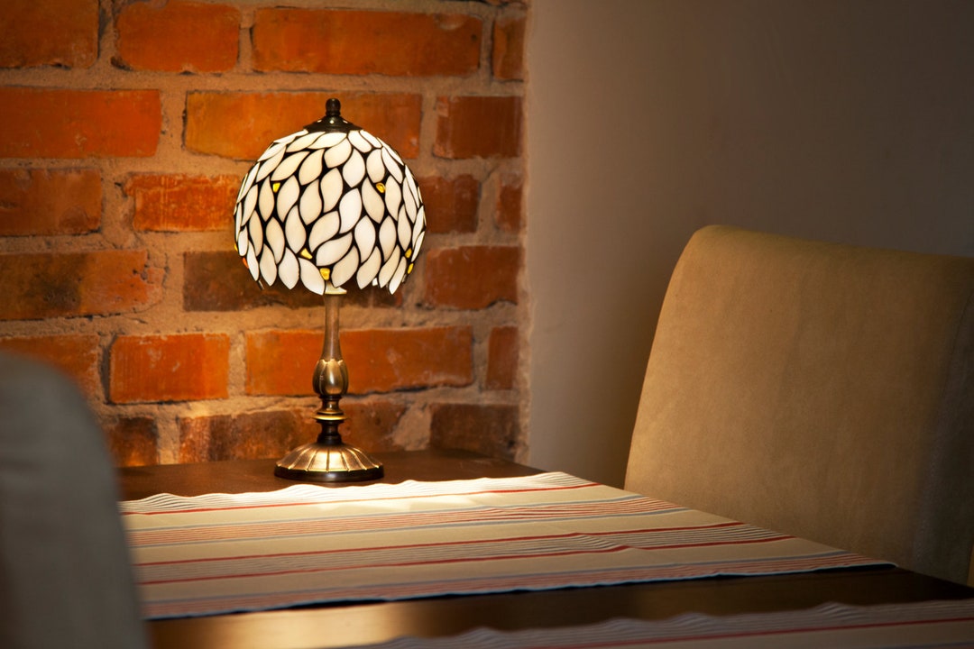 Small Lamp, Nightstand Lamp, Bedside Decor, Bedside Lamp, Amber Glass ...