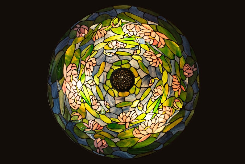 Water Lilly Tiffany's Shade 63 Cm, Pendant Tiffany Lamp, Pendant Light ...