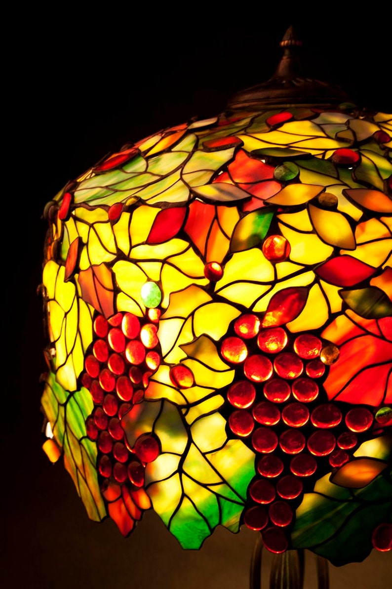 Grapevine Tree, Stained Glass Lamp, Tiffany Lamp, Stained Glass Light ...
