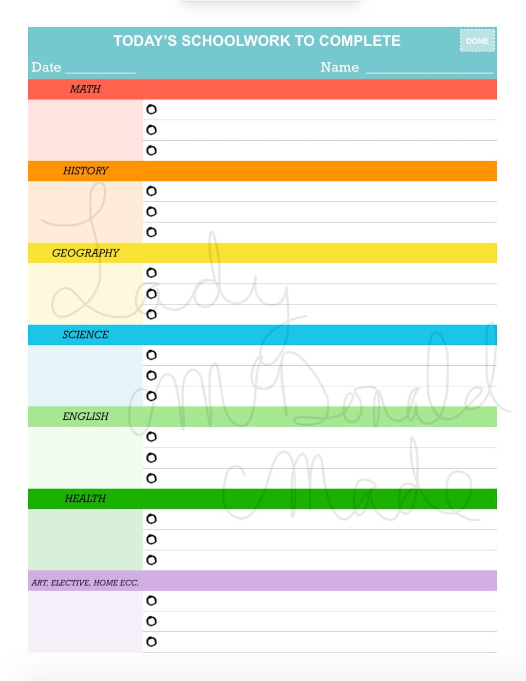 Student Daily Planner - Etsy