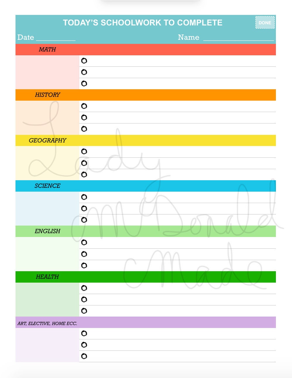 Student Daily Planner - Etsy