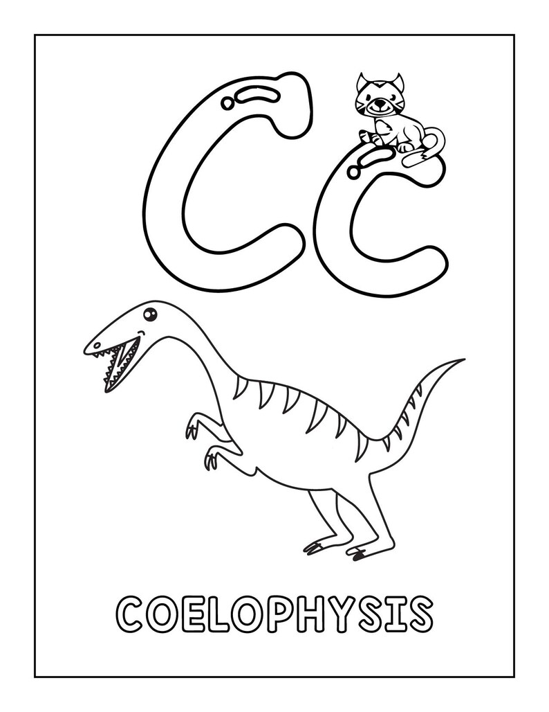 Dinosaur Alphabet Coloring Pages26 Printable Coloring Pages - Etsy