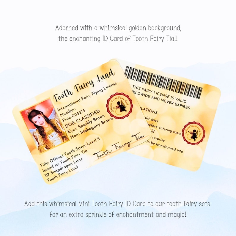 Miniature Tooth Fairy ID Card, Tiny Tooth Fairy License, Fairy Decor ...