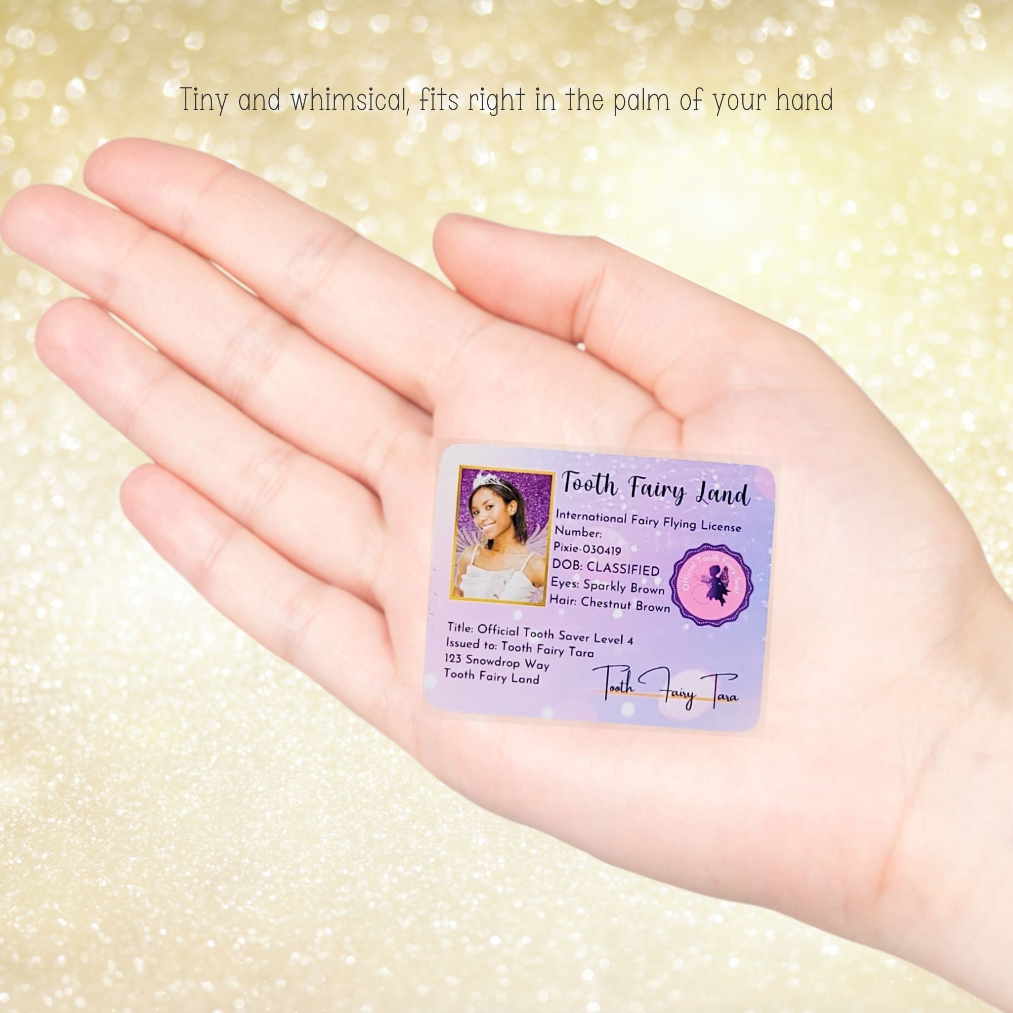 Mini Tooth Fairy ID Card Tiny Lost Tooth Fairy ID, Cute Mini Collection ...