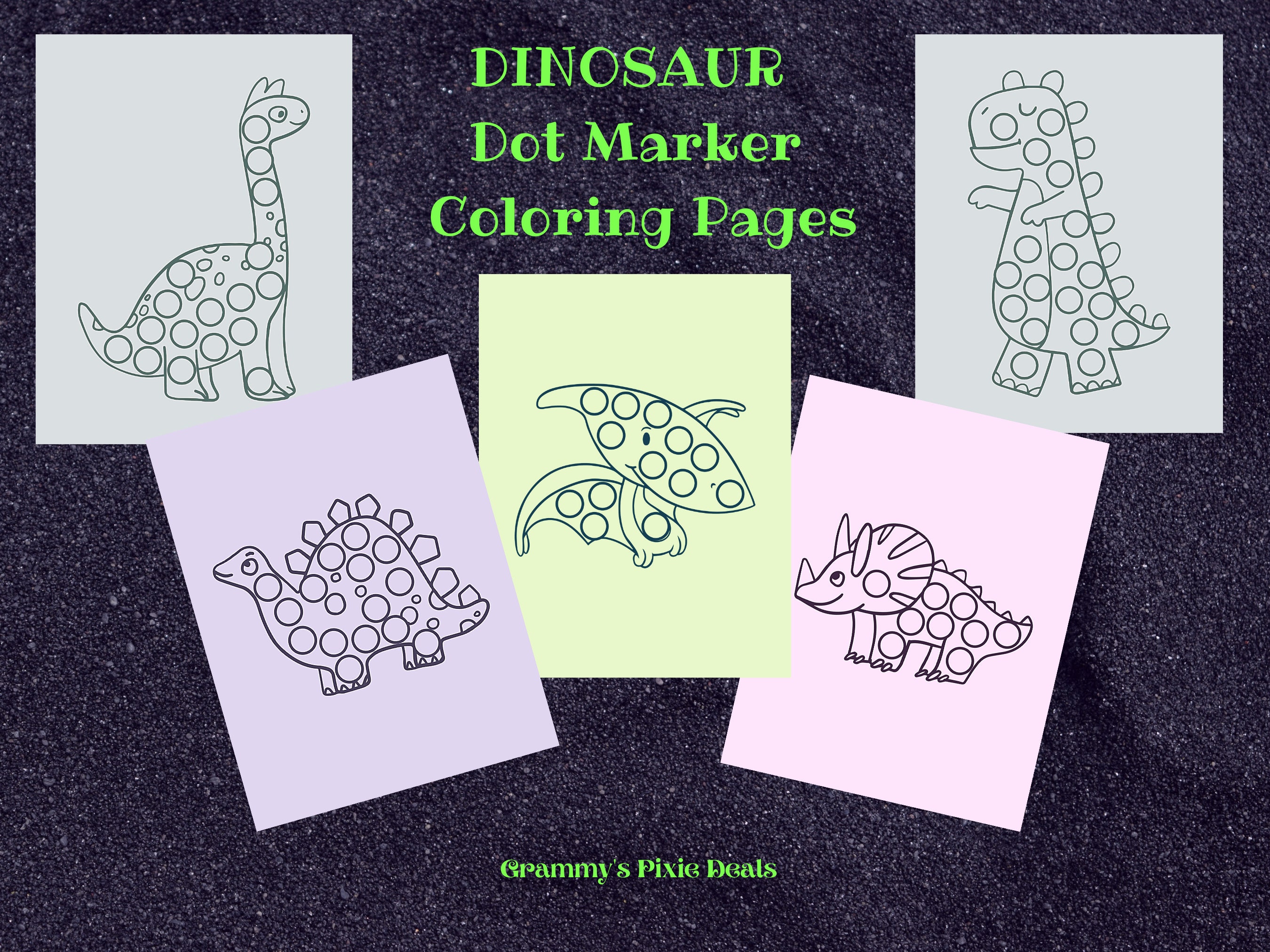 Dinosaur Dot Marker Coloring Pages20 Printable Dinosaur Dot Marker ...