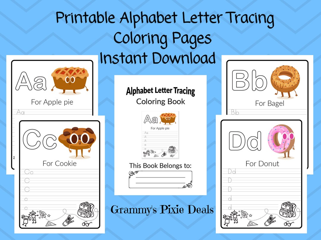 Alphabet Letter Tracing and Coloring Pages–27 Printable ABC Tracing ...