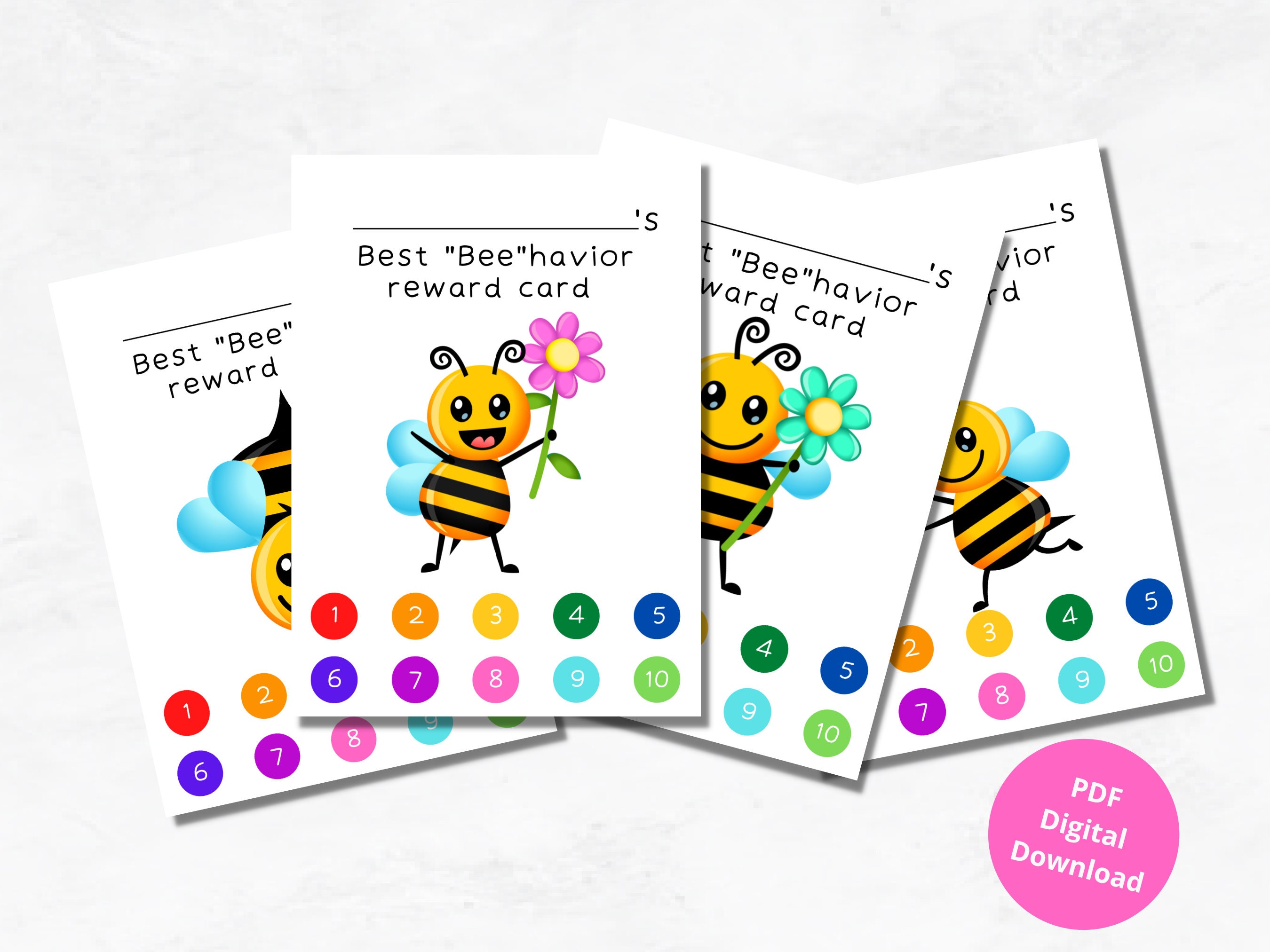 Punch Cards, 12 Best beehavior Reward Cards, Reward Cards for Children ...