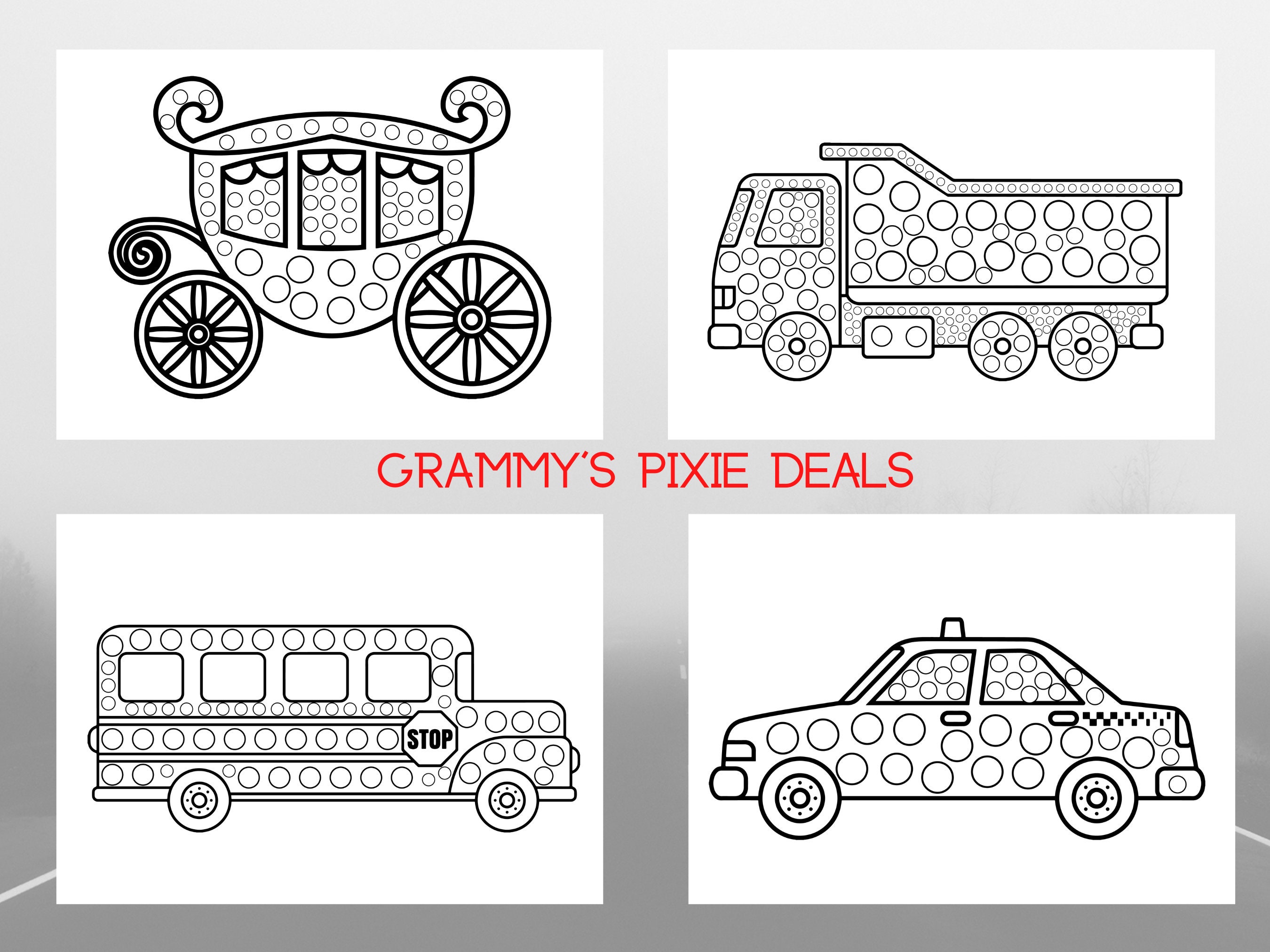 Transportation Dot Marker Coloring Pages30 Printable Transportation Dot ...