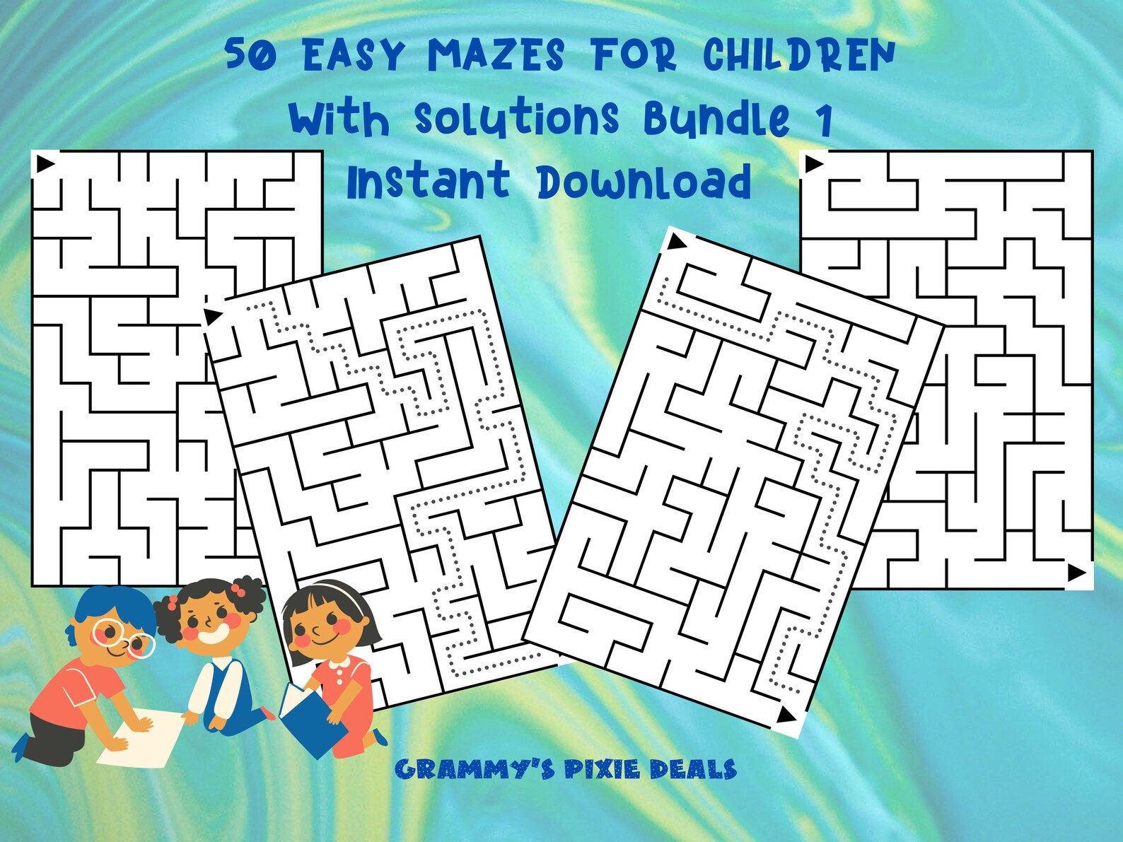 Bundle One 50 Easy Mazes for Children With Solutions Pages50 - Etsy