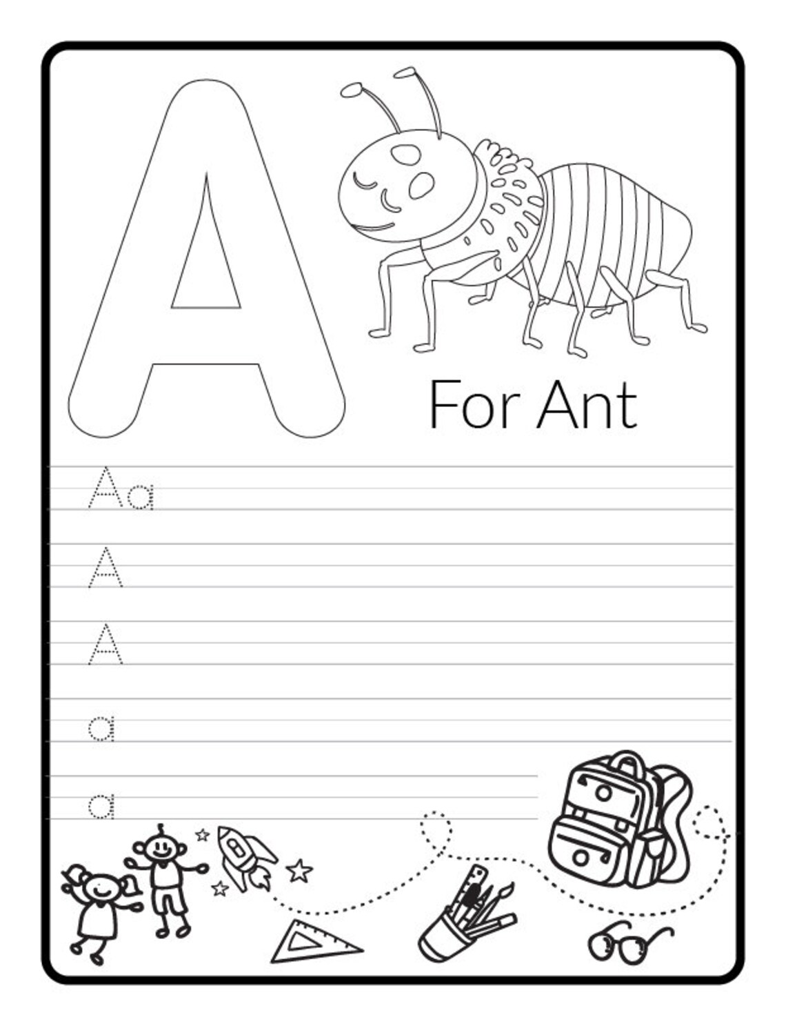 Alphabet Letter Tracing and Coloring Pages27 Printable ABC Tracing ...