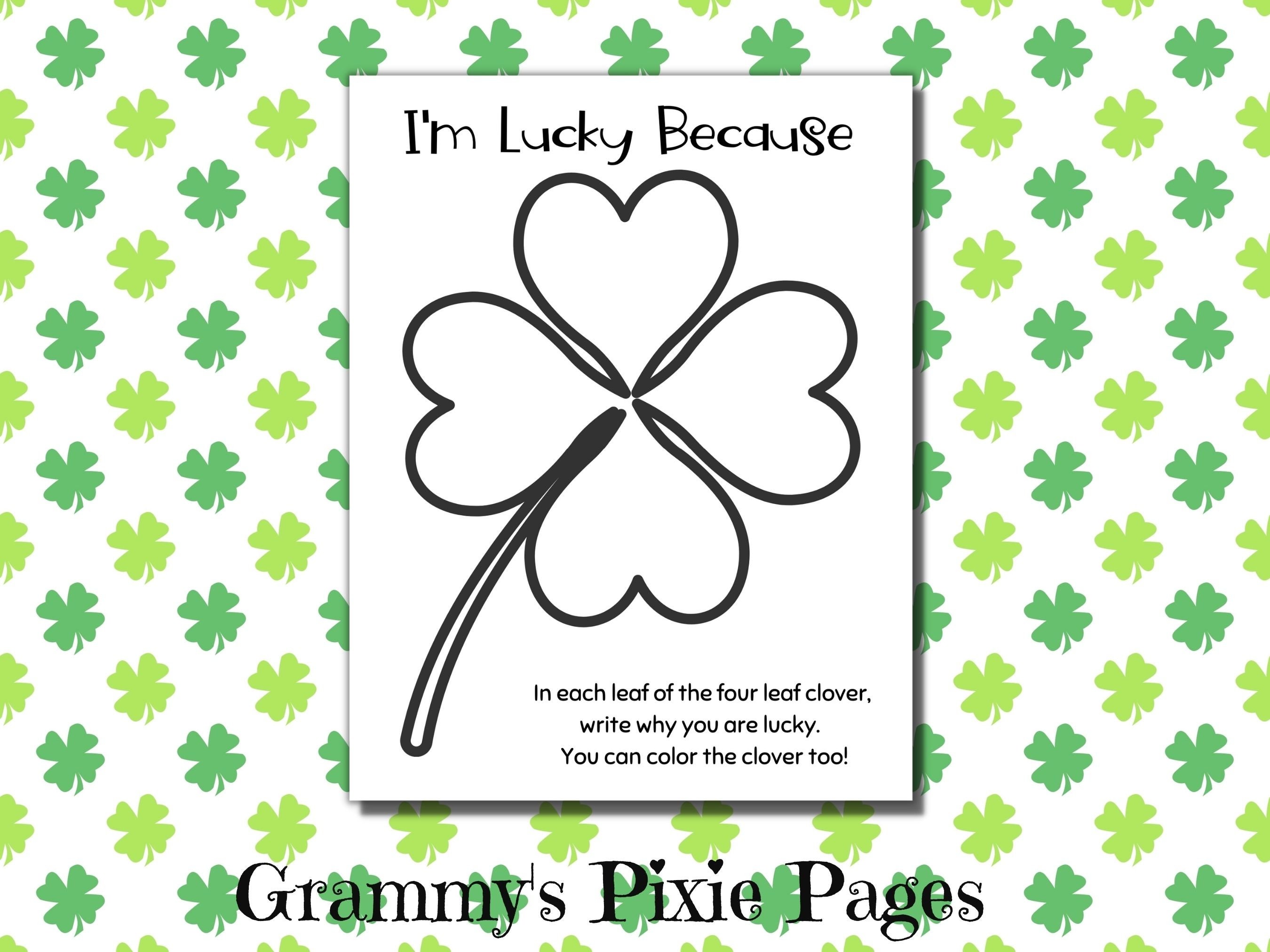St. Patrick's Day Printable I'm Lucky Writing - Etsy