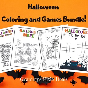 Halloween Coloring and Games Bundle-20 Printable Halloween - Etsy