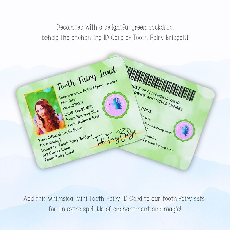 Mini Tooth Fairy ID Card - Fairy Keepsake for Tiny Lost Teeth - Cute ...