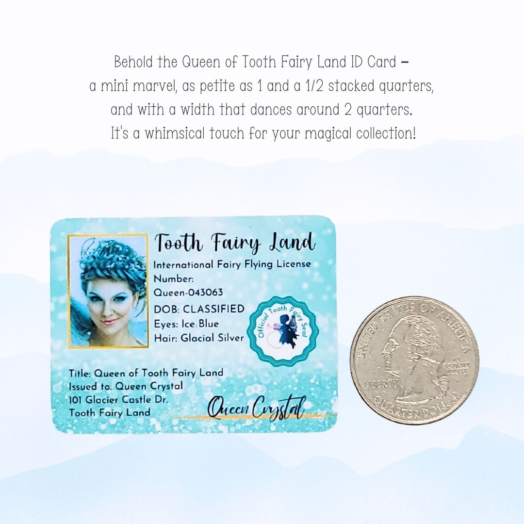 Mini Tooth Fairy ID Card, Tooth Fairy Queen License, Tiny Lost ID, Cute ...