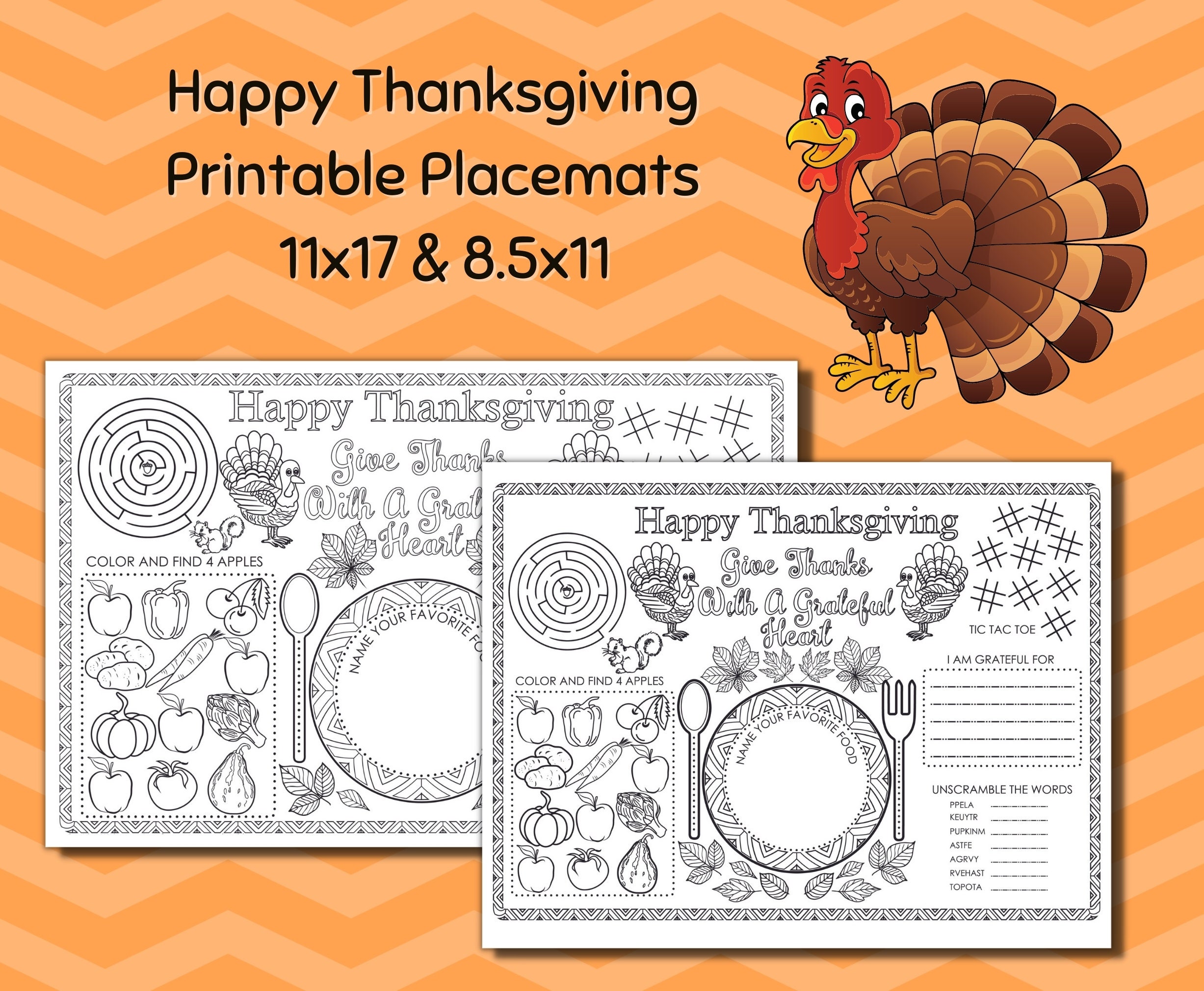 Kitchen & Dining Activity Fall Coloring Page Printable Thanksgiving ...