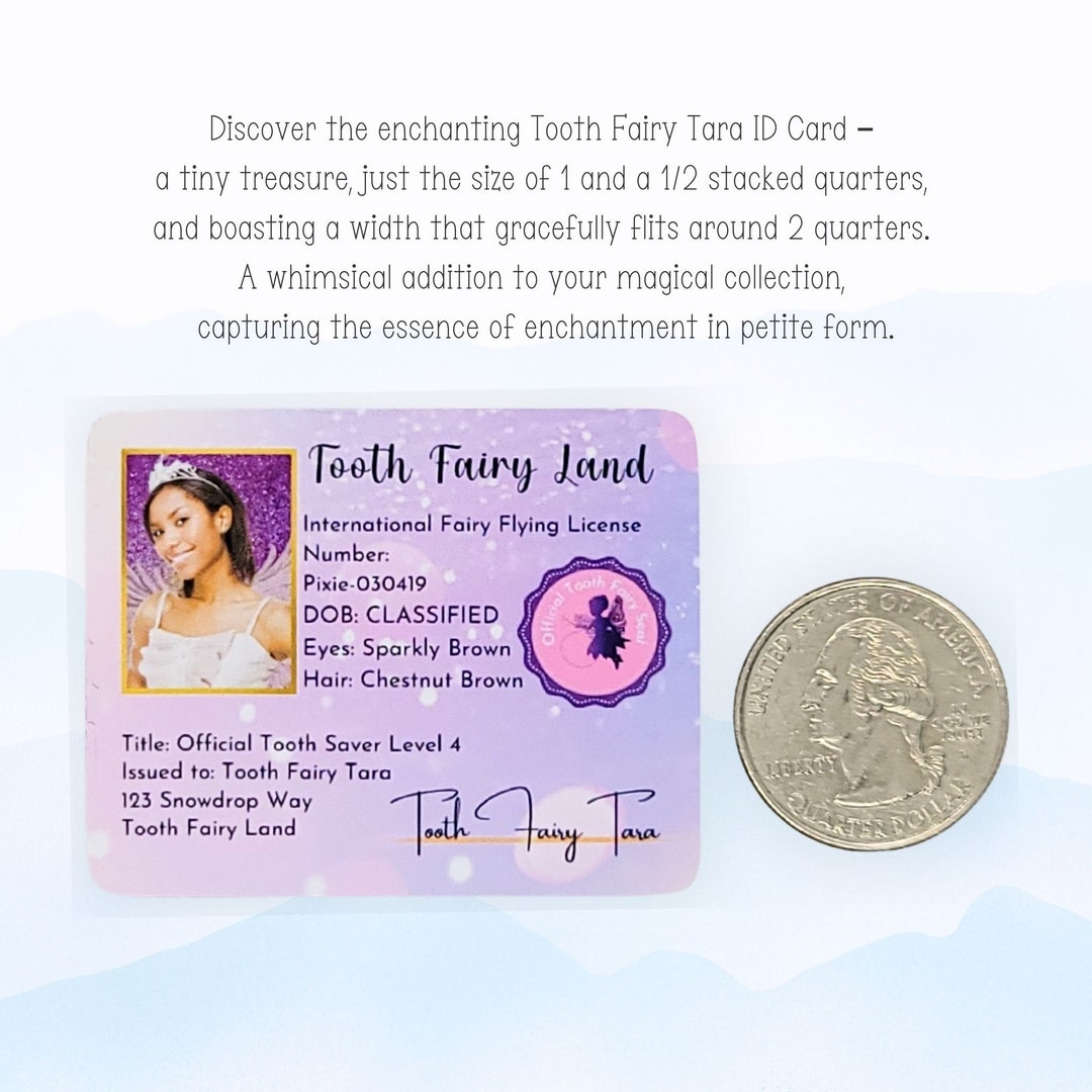 Mini Tooth Fairy ID Card - Tiny Lost Tooth Fairy ID, Cute Mini ...