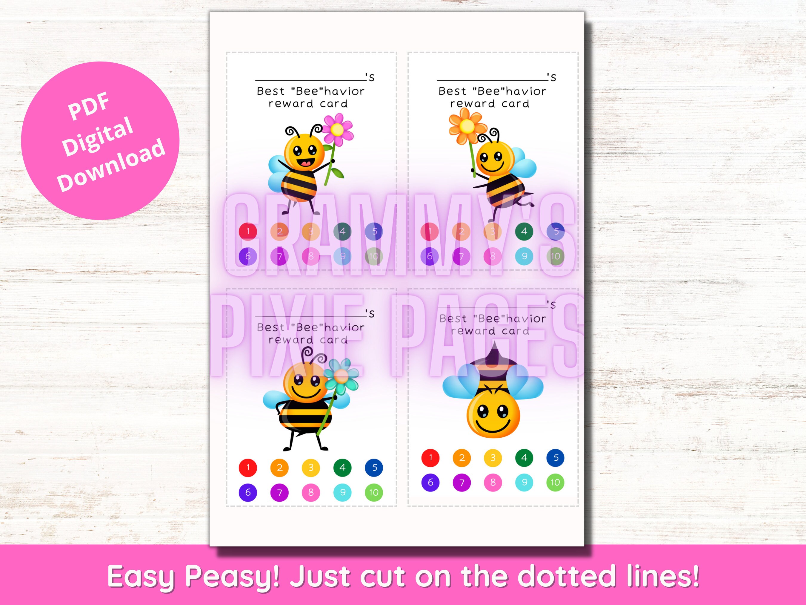 Punch Cards 12 Best beehavior Reward Cards - Etsy