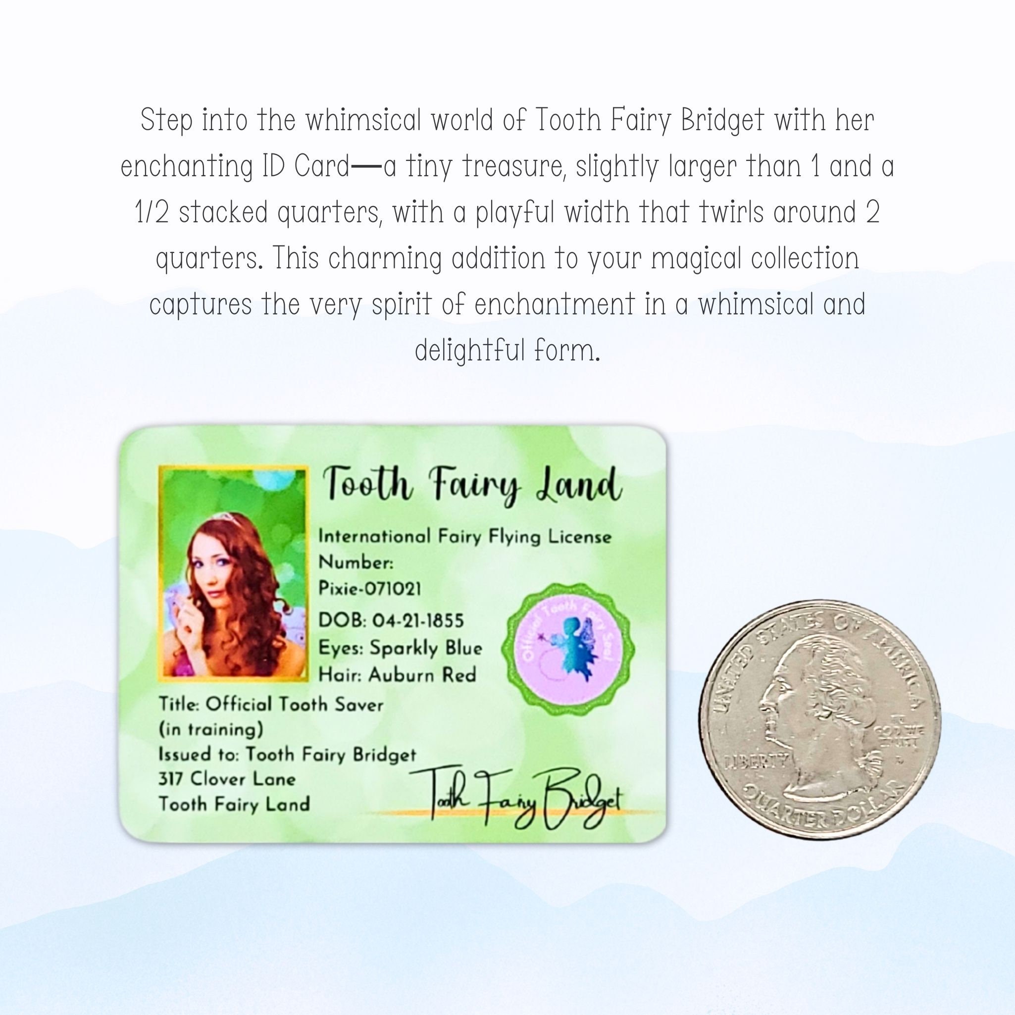 Mini Tooth Fairy ID Card - Fairy Keepsake for Tiny Lost Teeth - Cute ...