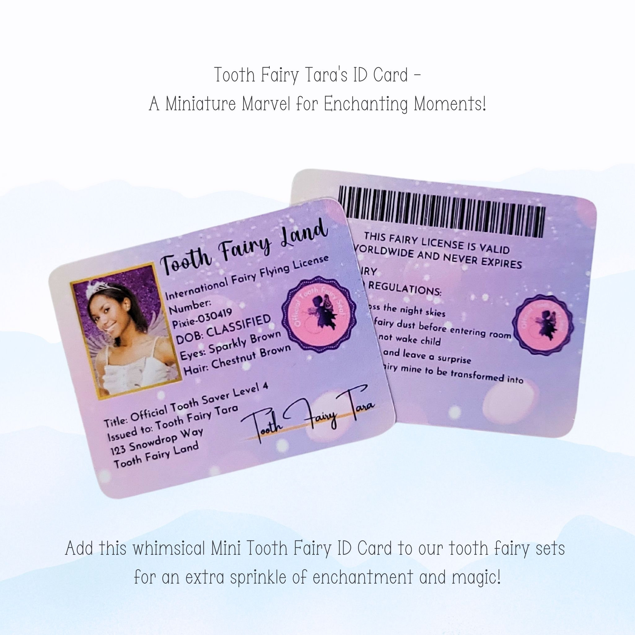 Mini Tooth Fairy ID Card - Tiny Lost Tooth Fairy ID, Cute Mini ...