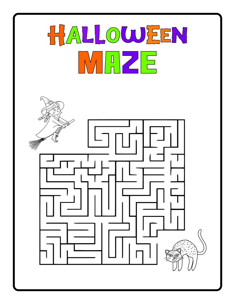 Halloween Coloring and Games Bundle-20 Printable Halloween - Etsy
