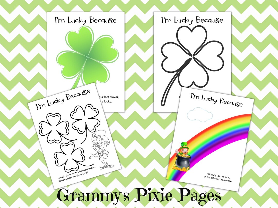 St. Patrick's Day Printable I'm Lucky Writing - Etsy