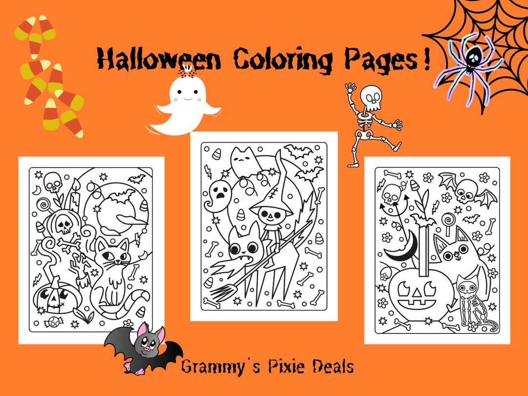 Fun Halloween Coloring Pages 30 Printable Halloween Coloring Etsy fun-halloween-coloring-pages-30-printable-halloween-coloring-etsy