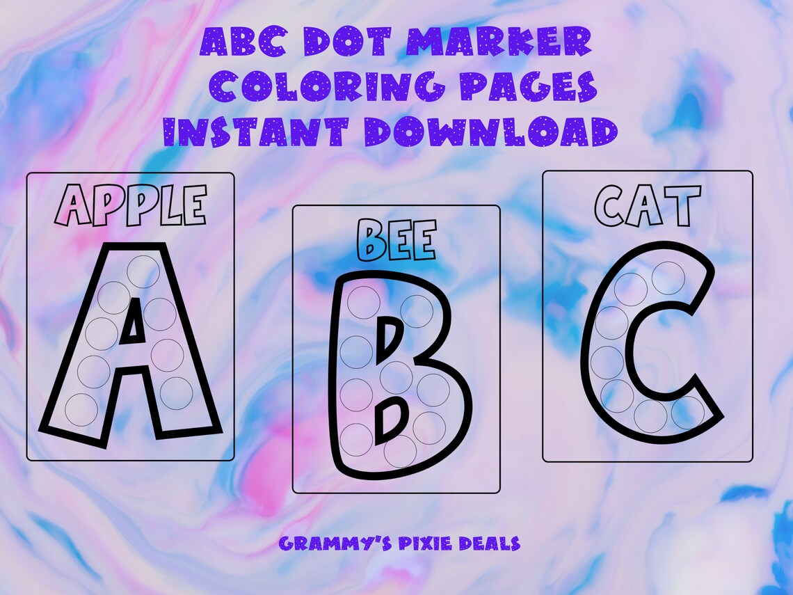 Dot Marker Coloring Pages26 Printable ABC Dot Marker Coloring - Etsy